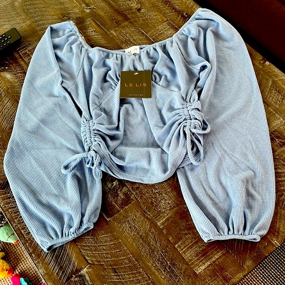 Le Lis | Tops | Le Lis Collection Blue Ruched Top | Poshmark